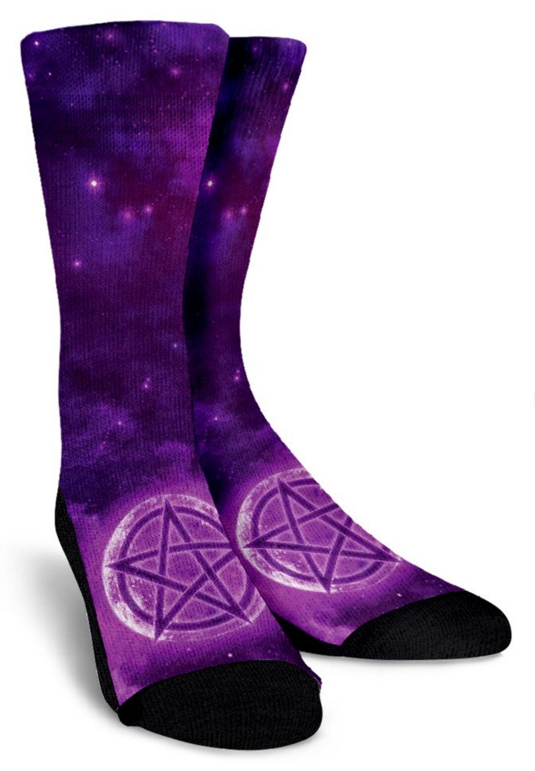 Purple Wicca Style Crew Socks, Custom Socks, Angkle Socks, Mens Socks ...