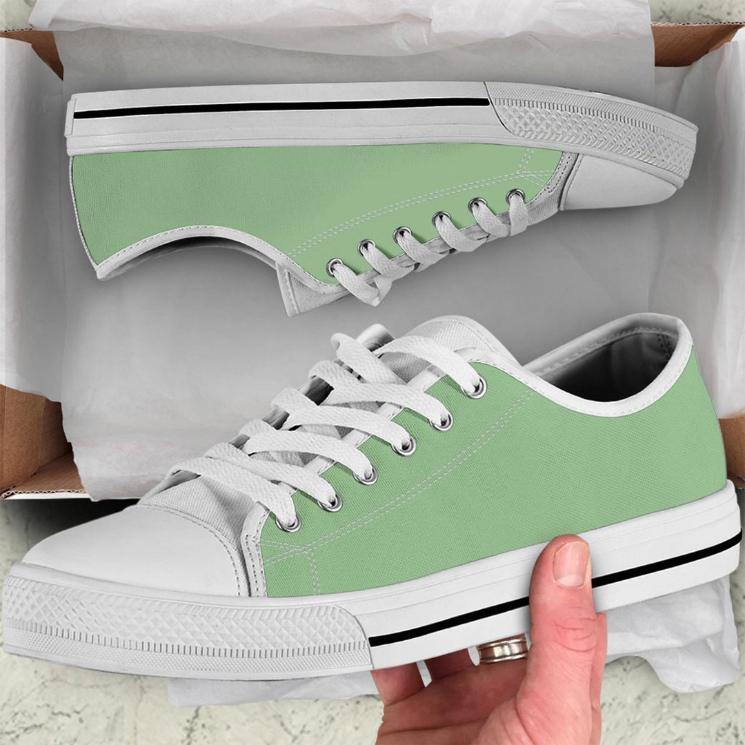Seea Foam Green Low Top Shoes, Birthday Gifts for Her Custom Shoes ...
