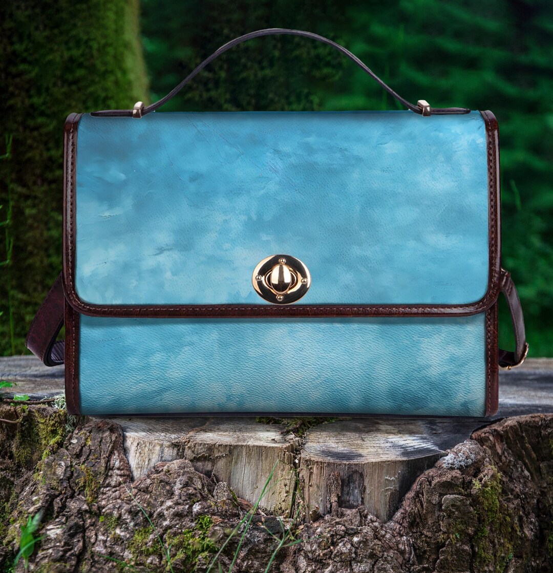 Blue Grunge Aesthetic Vegan Leather Handbag, Alt Style Soft Punk Purse ...