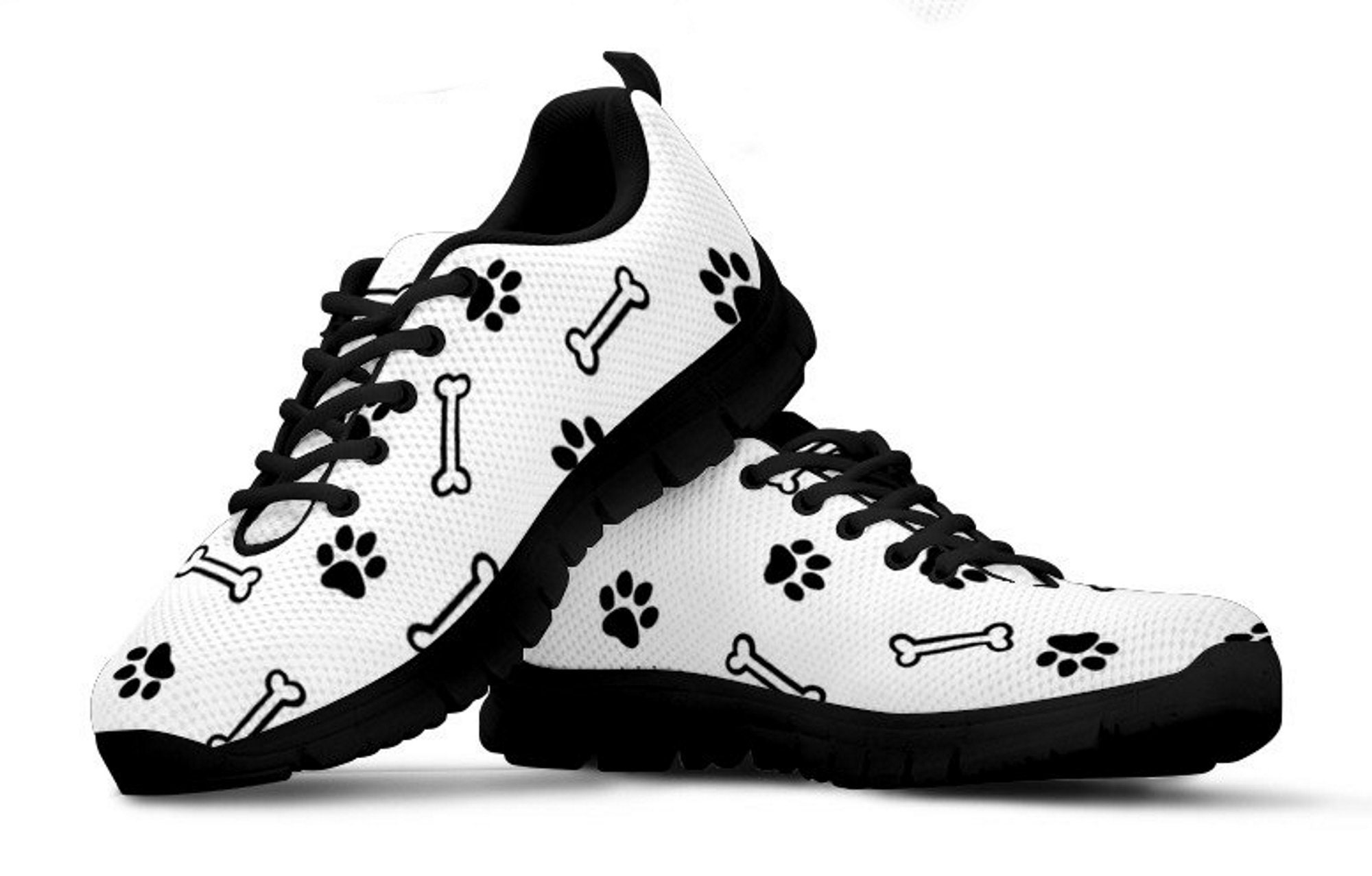 I Love Paw Print Womens Sneakers Low Top Sports Fan Athletic - Etsy