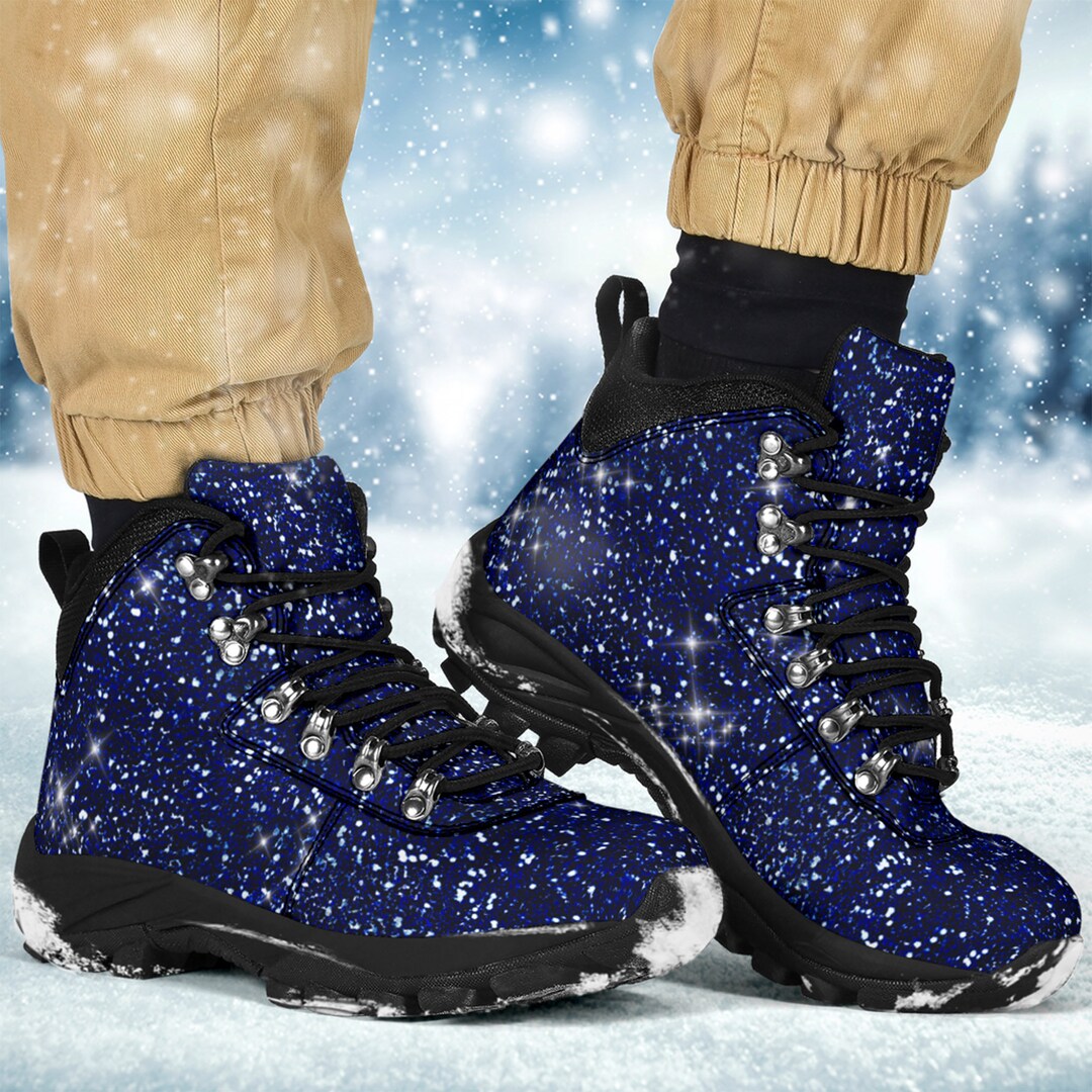 Blue Sparkle Glitter Alpine Boots Custom Boots, Mother's Day Gifts ...