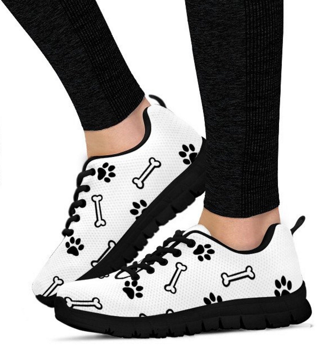 I Love Paw Print Womens Sneakers Low Top Sports Fan Athletic Gifts Her ...