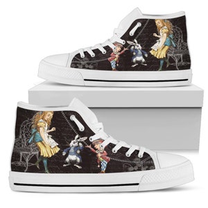 Alice in Wonderland High Top Custom Shoes, Goth Gifts for Alice Fan ...