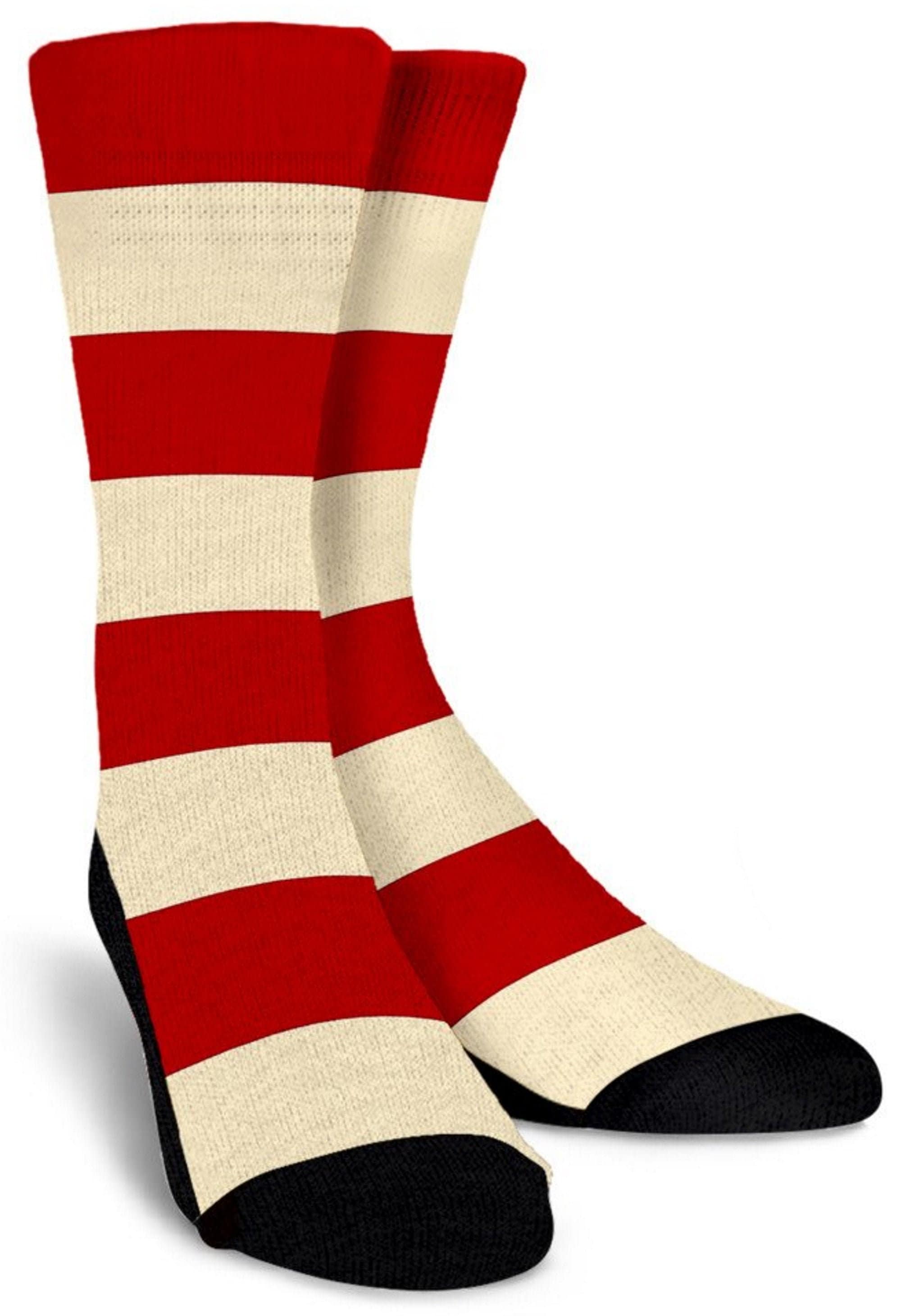 Red Strip Crew Socks Custom Socks Angkle Socks Boots Socks - Etsy