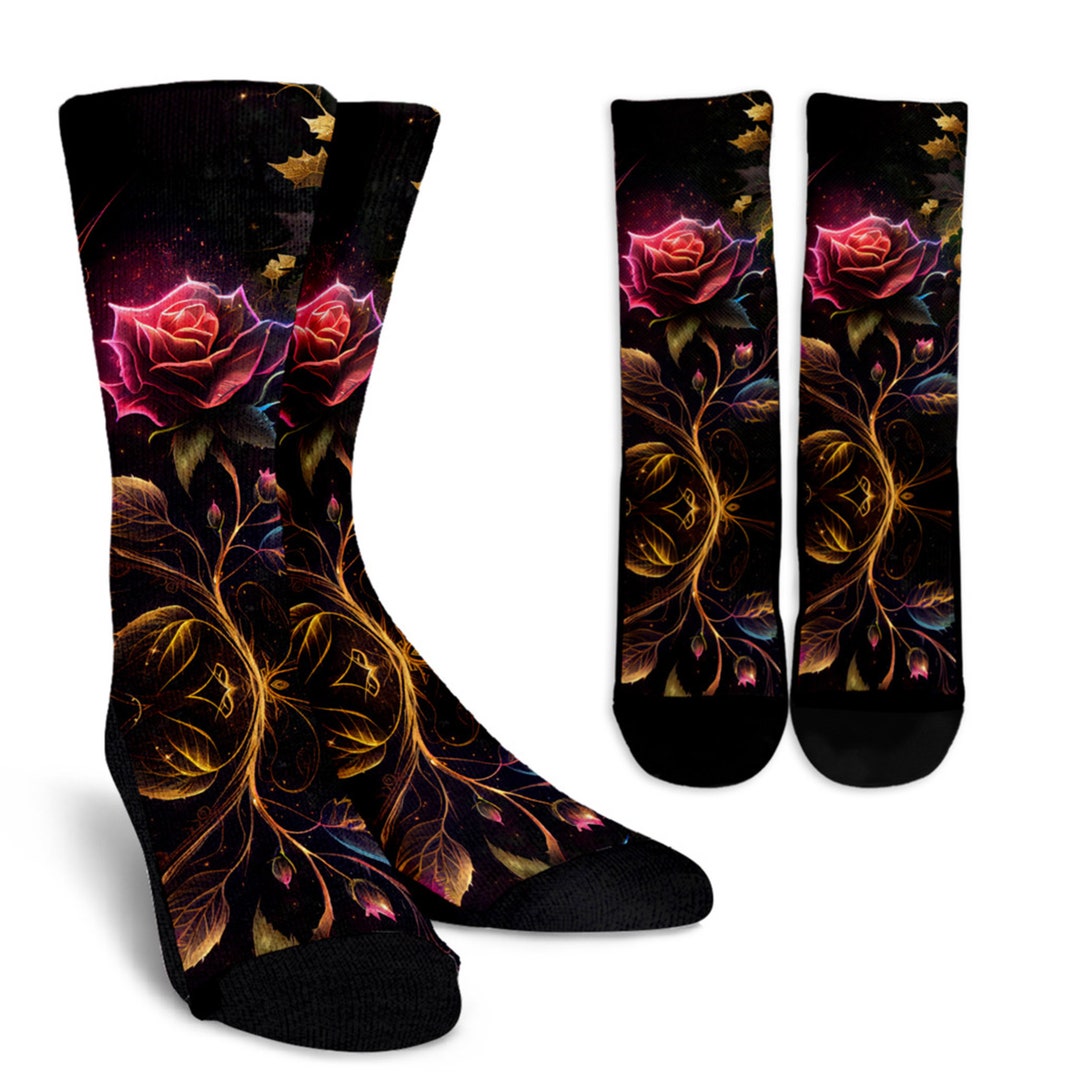 Rose Spells Digital Paper Crew Socks Girls Socks Gifts for - Etsy