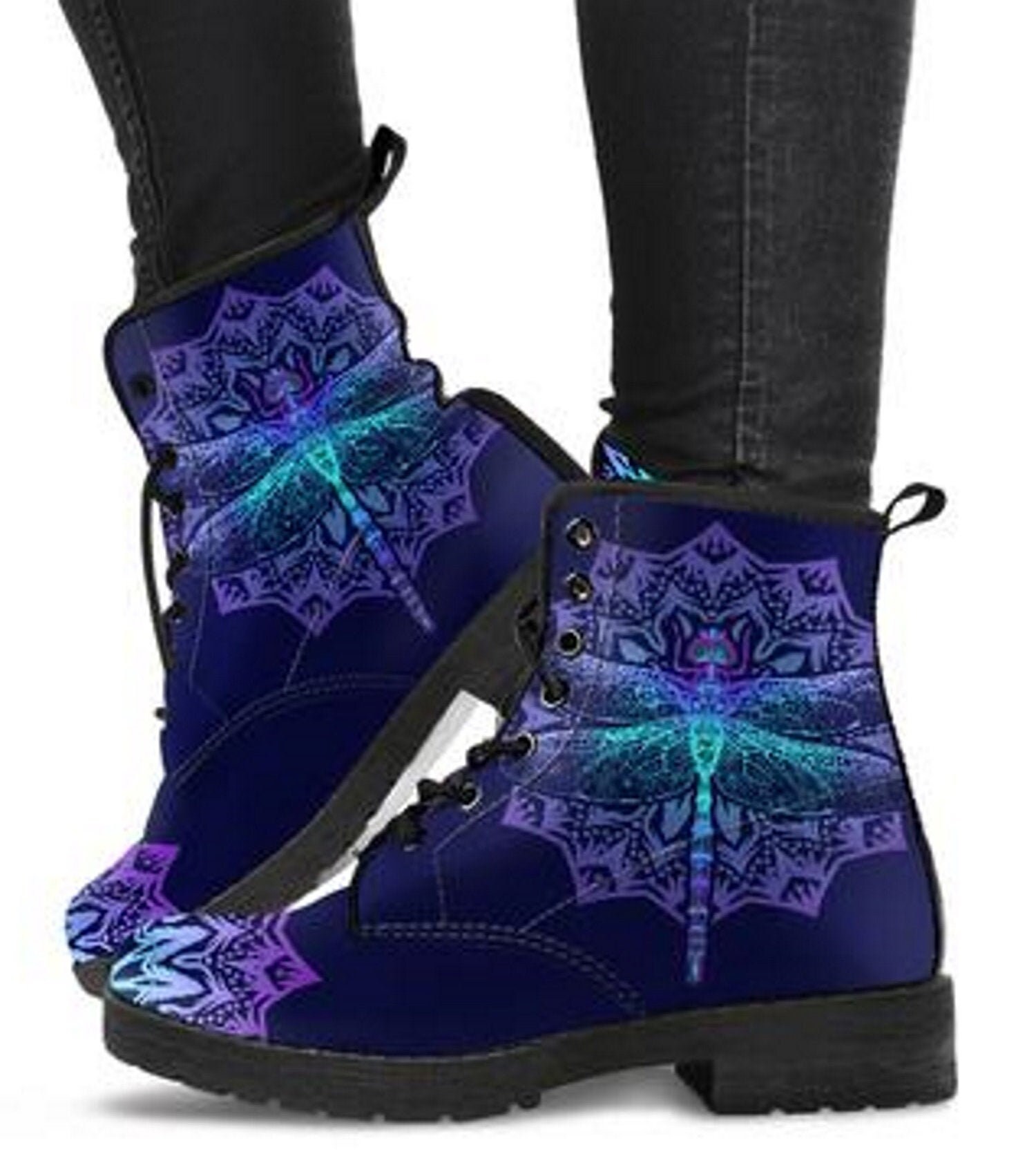 Mandala Style Boots Womens Fashion Winter High Quality | Etsy