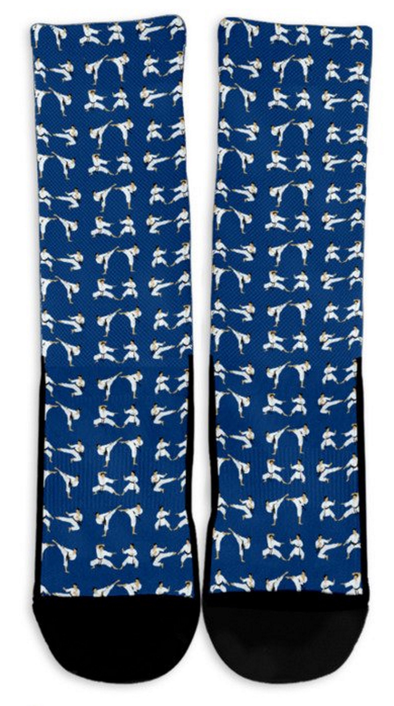 Blue Karate Crew Socks Custom Socks Angkle Socks Boot | Etsy
