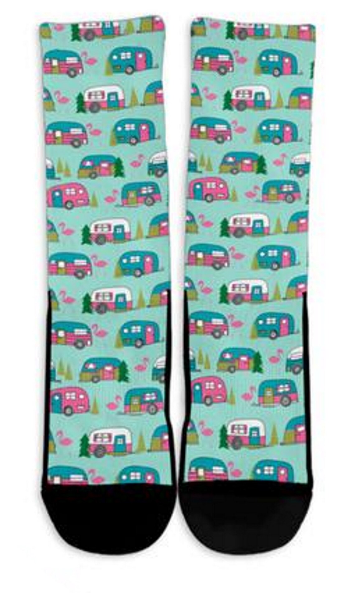 Happy Camper Personalized Funny Socks Custom Printed Cool | Etsy