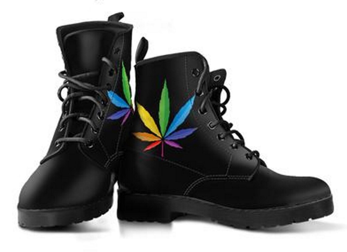 Combat Boots Cannabis Pride Custom Printed Boots Womens - Etsy