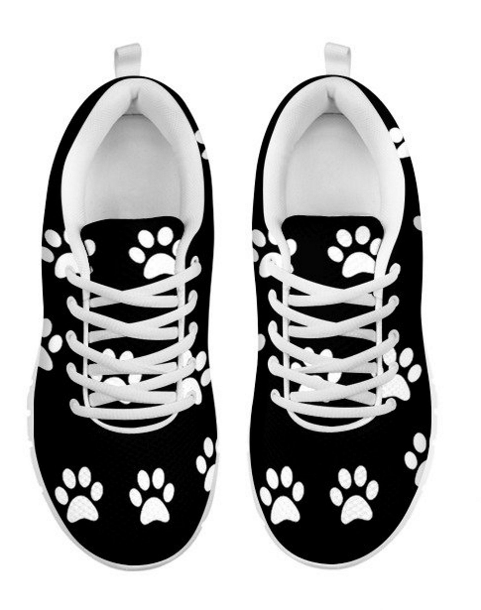 I Love Paw Print Sneakers Womens Low Top Gifts Shoes Whiter - Etsy
