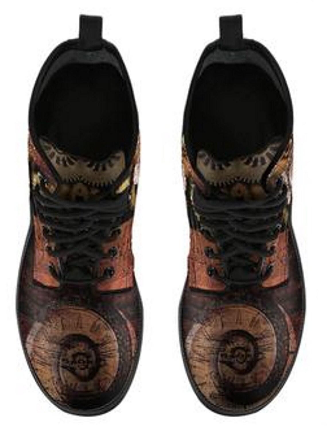 Combat Boots Steampunk Men Boots Clock Combat Personalized - Etsy