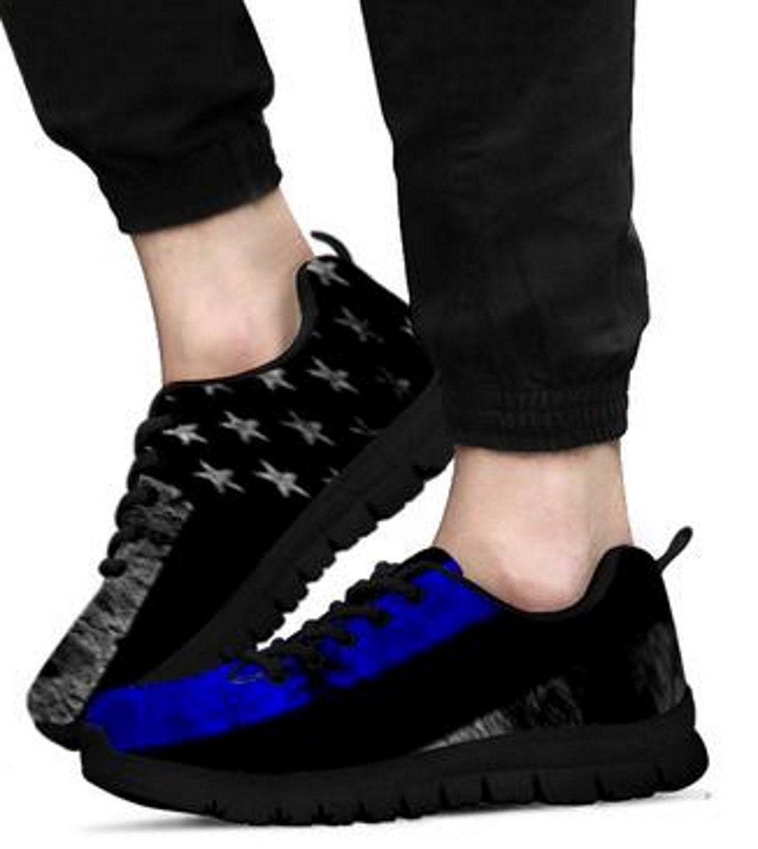 Thin Blue Line Sneakers: Police Support Athletic Shoes - Etsy