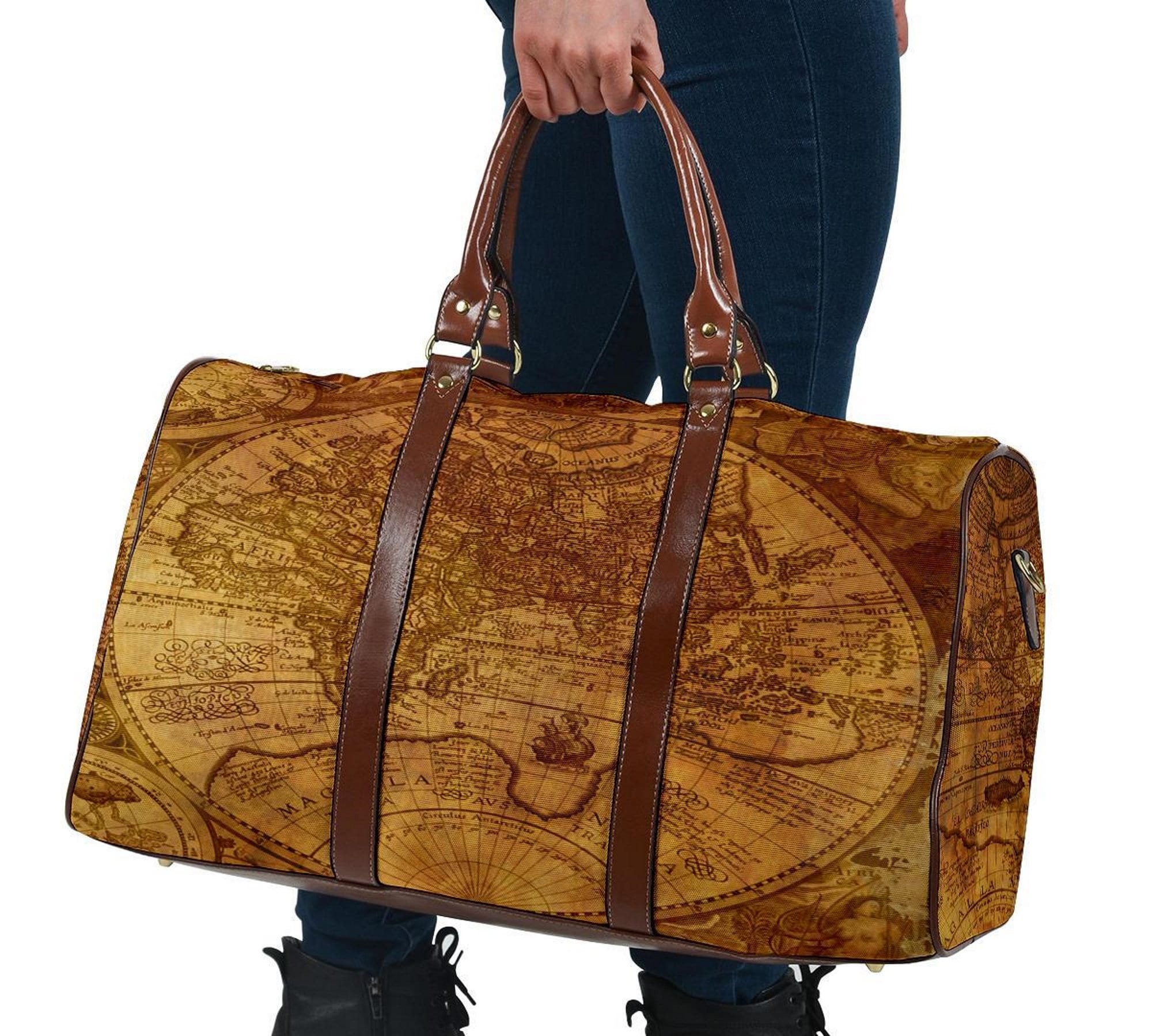 Old World Map Travel Bag: Waterproof Weekender Tote - Etsy