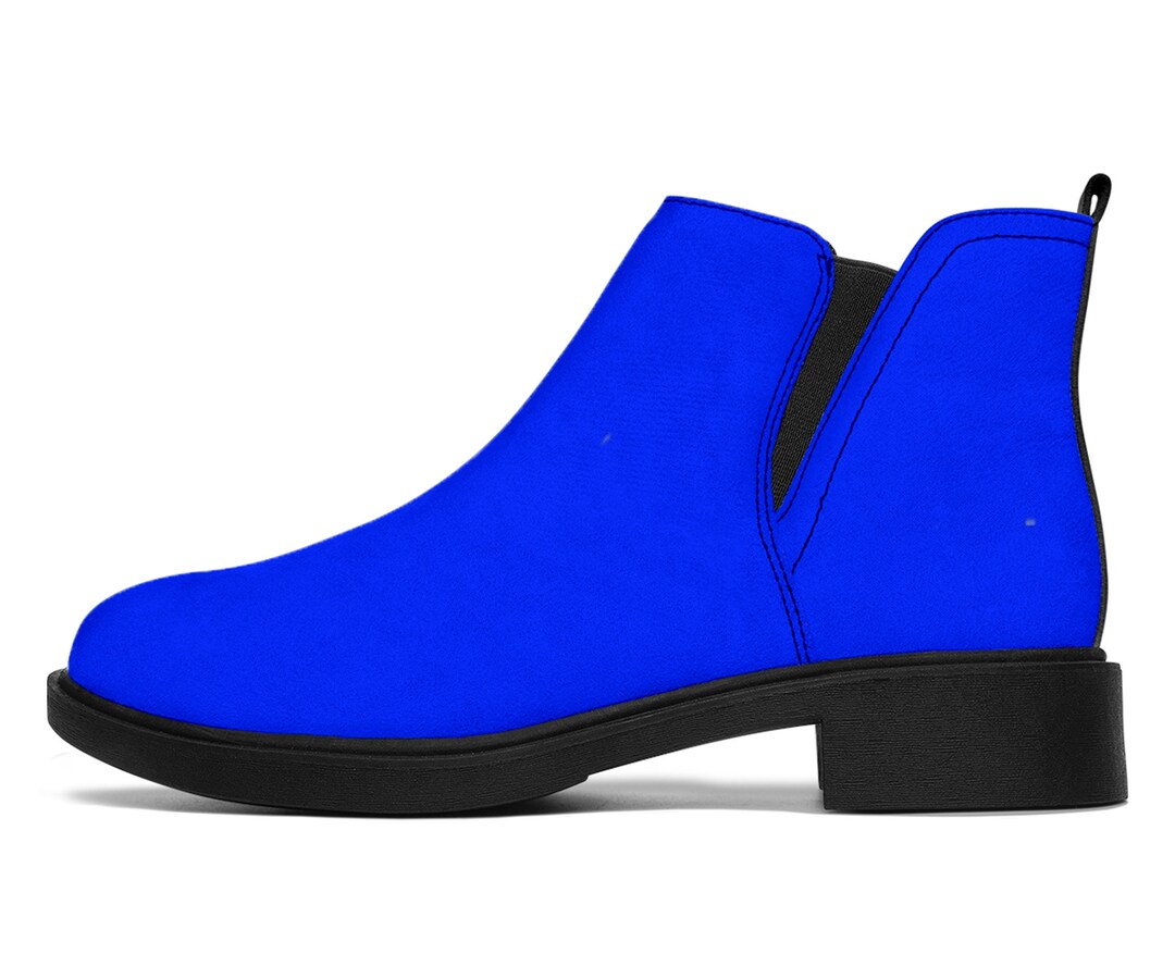 Royal Blue Ankle Boots: Vegan Suede Fashion Shoes - Etsy