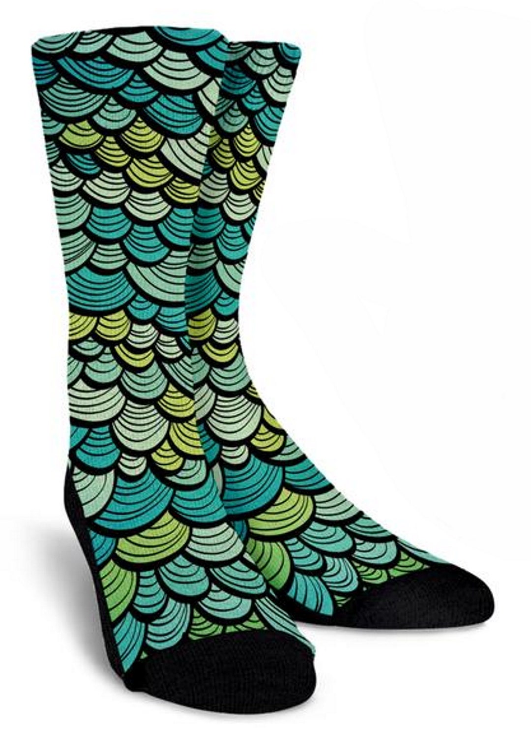 Mermaid Scale Socks: Custom Printed Crew Socks - Etsy