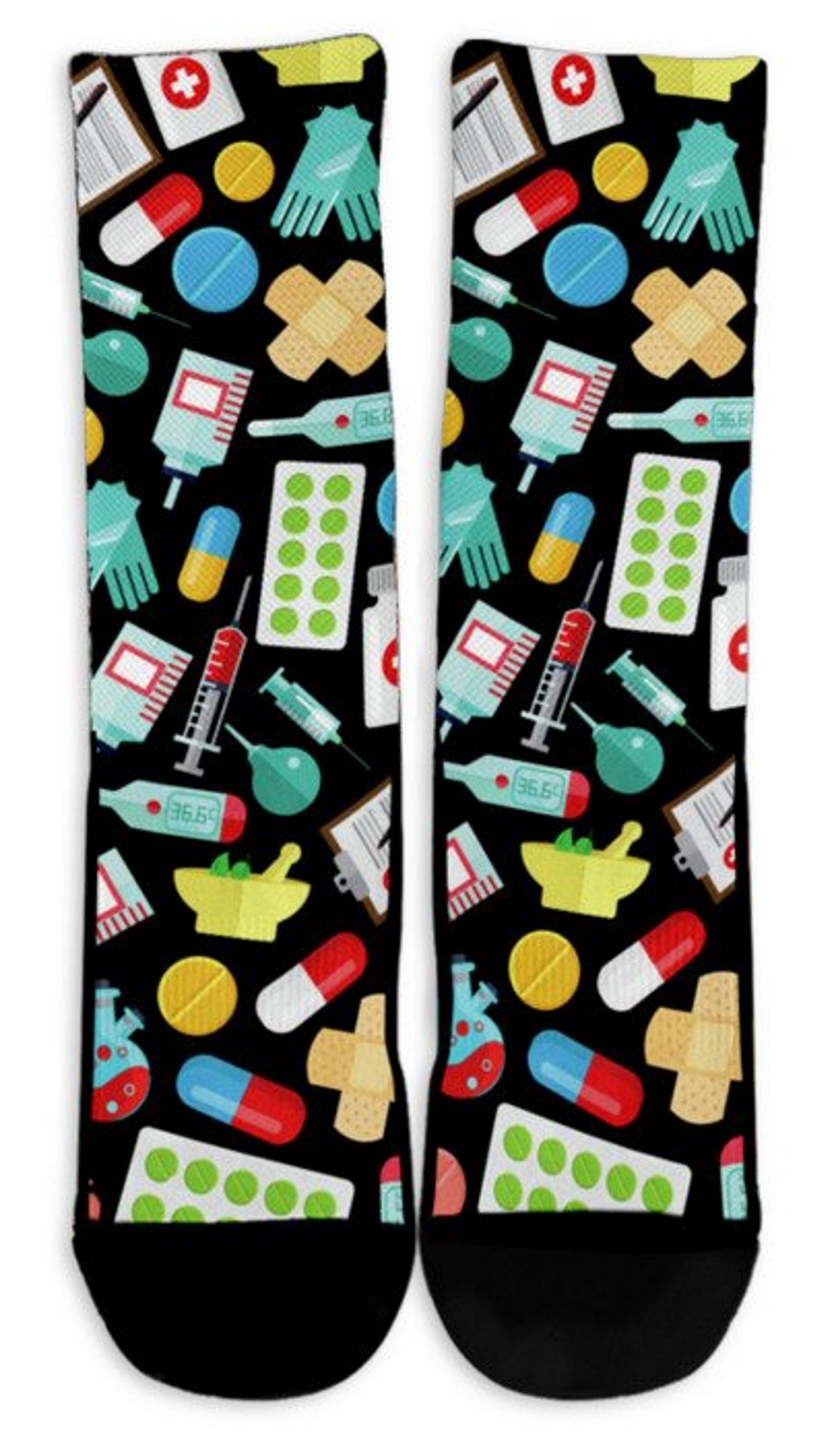 Pharmacy Technician Womens Black Crew Socks Custom Angkle | Etsy