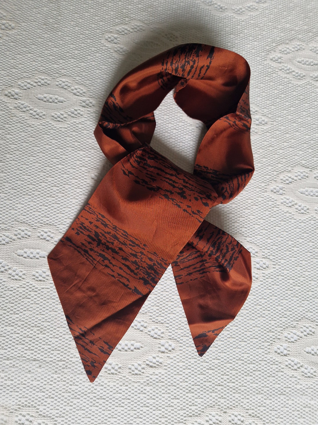 Mens Vintage Cravat, Abstract Design, Rust and Black, Suit Accessory ...