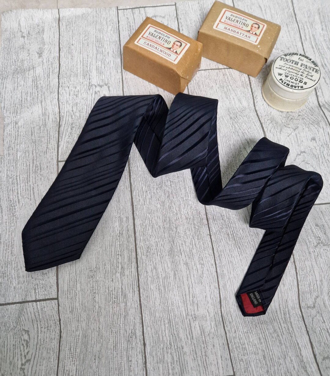 Hardy Amies at Hepworths, 60s, 70s Navy Blue Vintage Tie, Classic ...