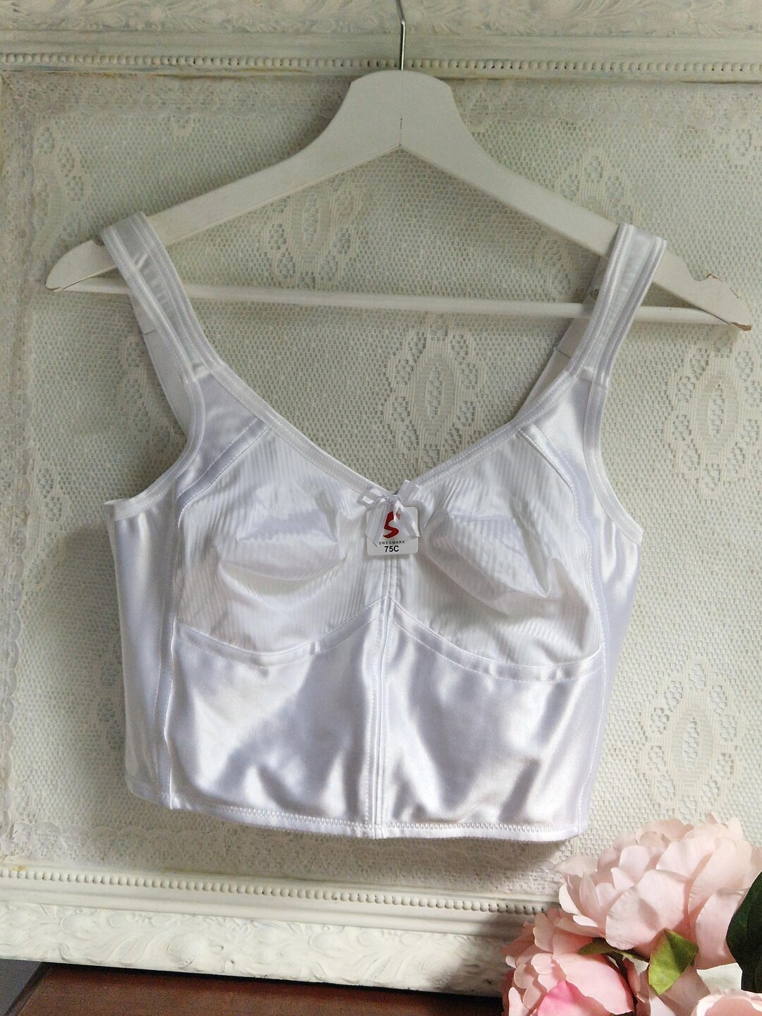 Retro White Longline Bra by Swegmark, Sweden Size 34c, Deadstock - Etsy