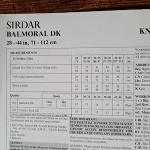 Sirdar, Sweater, Vintage 80s Knitting Pattern, Sweater Knitting Pattern ...