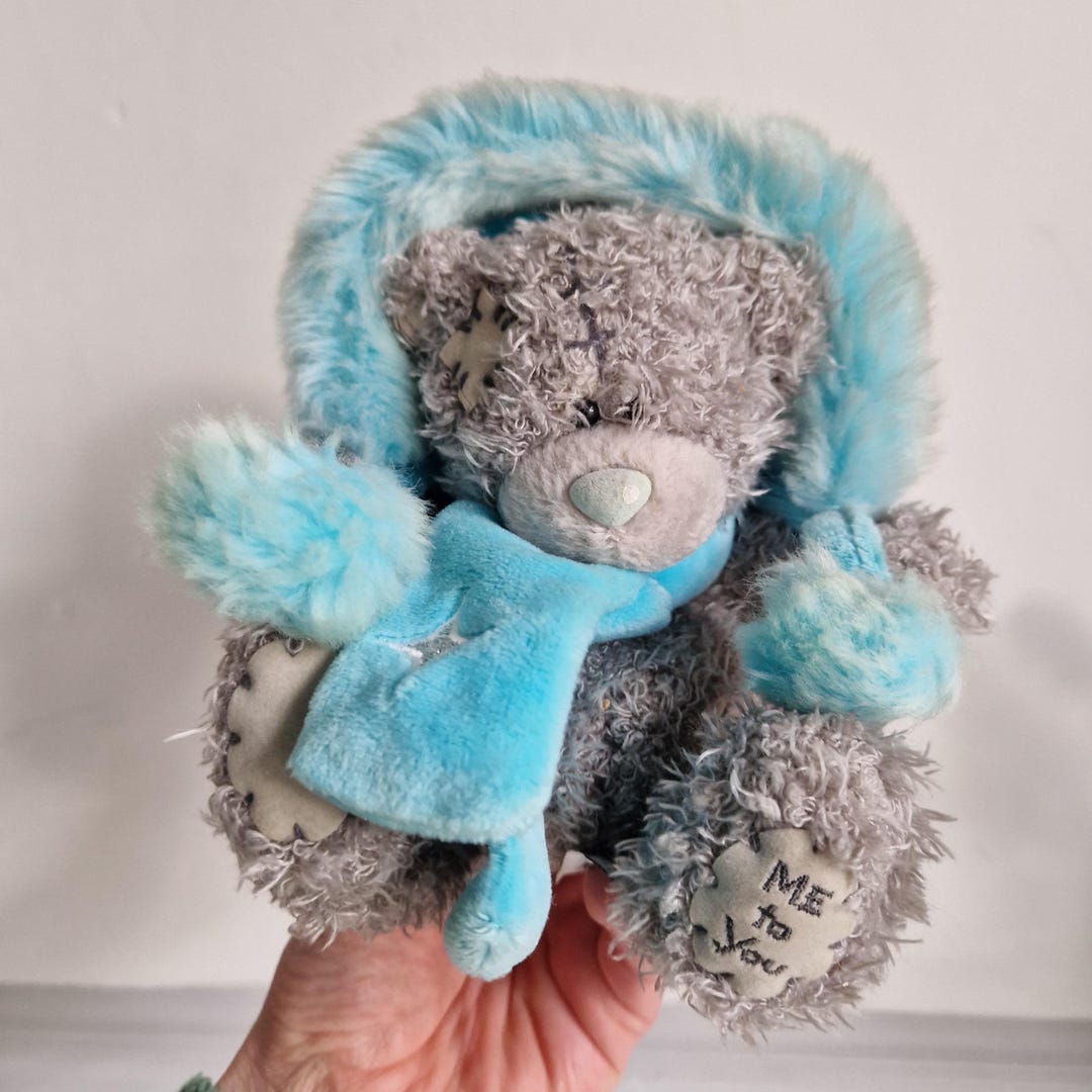 Me to You Tatty Teddy Bear With Blue Fur Trimmed Hood, Cute Collectable ...