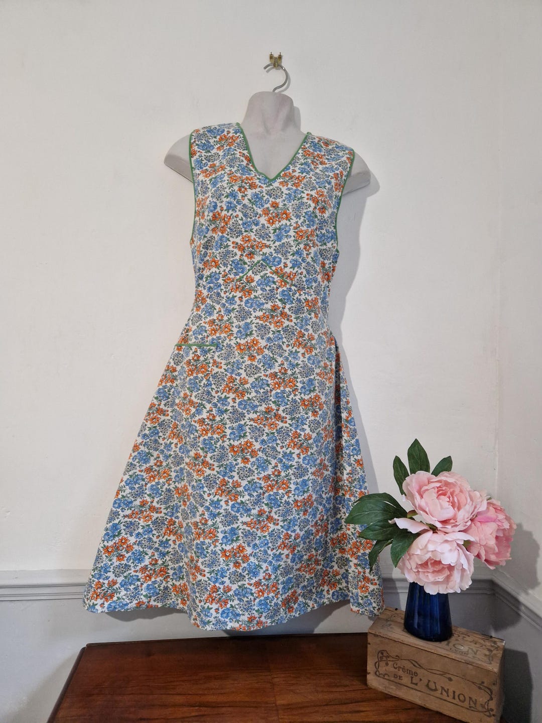 Vintage Apron Dress , 50s Full Apron Day Dress by Dandy Products, Pinny ...