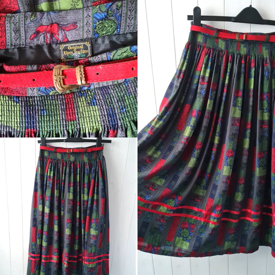 Scandi Nordic Gathered High Waist Skirt, Original Alpen Tractien, 80s ...