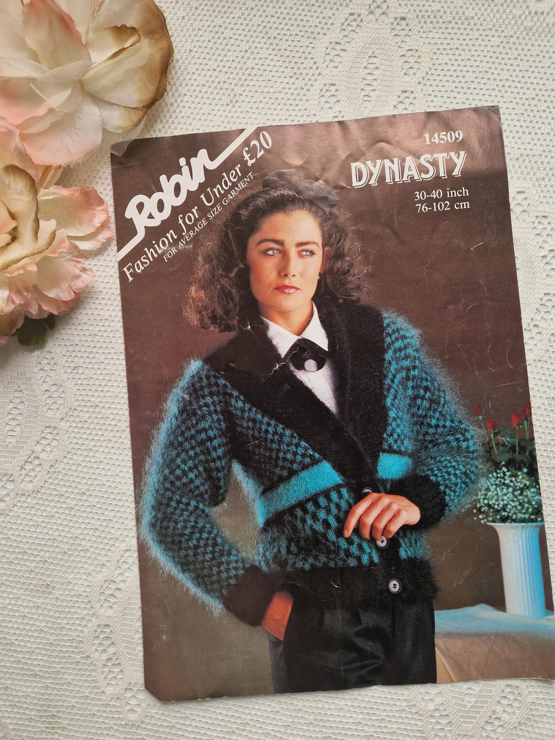 Robin 80s Dynasty Knitting Pattern No 14509, 80s Fashion, Cardigan ...