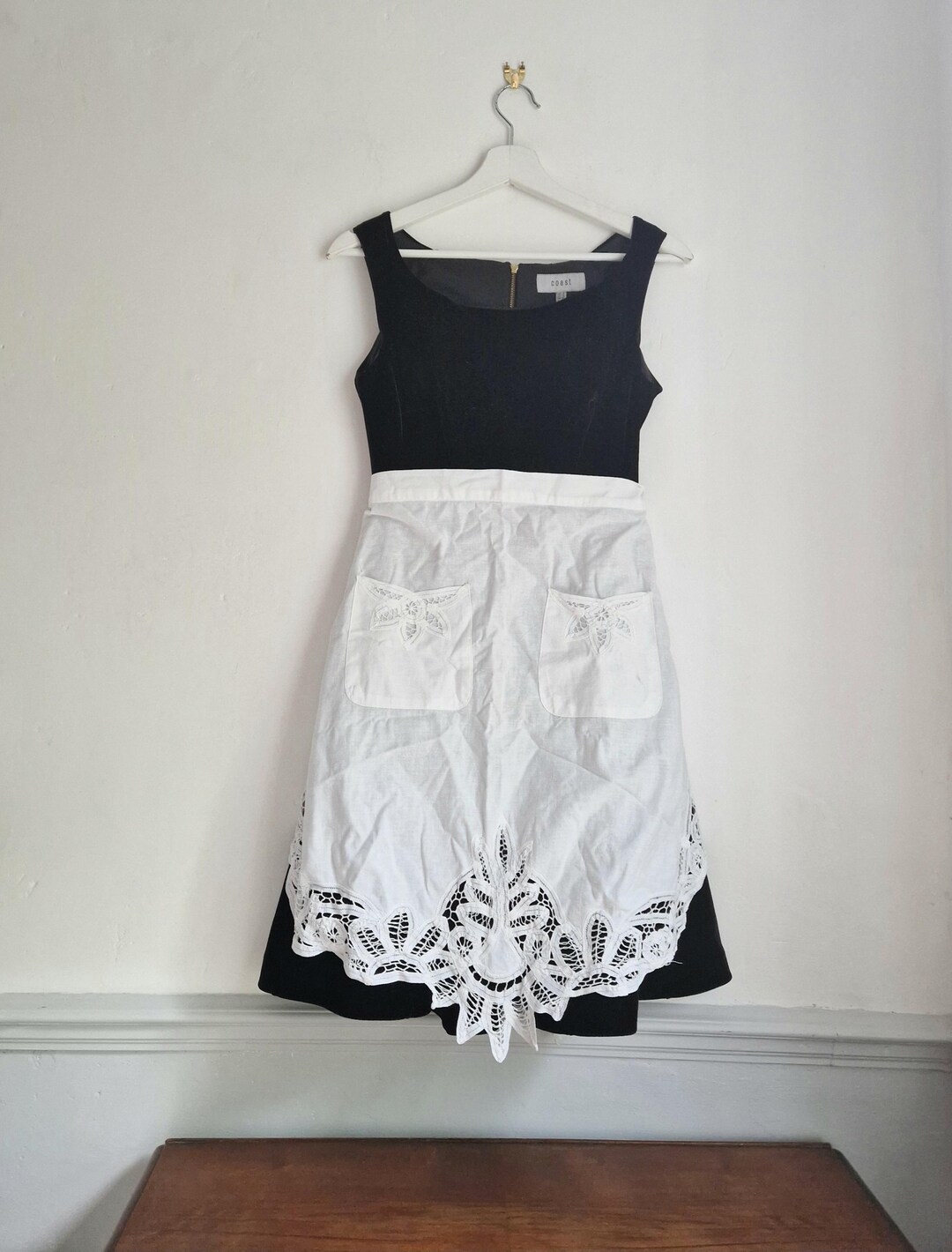 Vintage Edwardian Apron, Pinny, Half Apron, in White With Pintucking ...