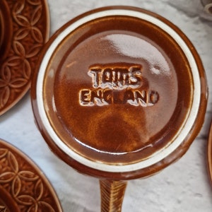 Tams, Chestnut Glazed Soup Cups With Handles and Saucers, 4 Sets Plus 2 ...