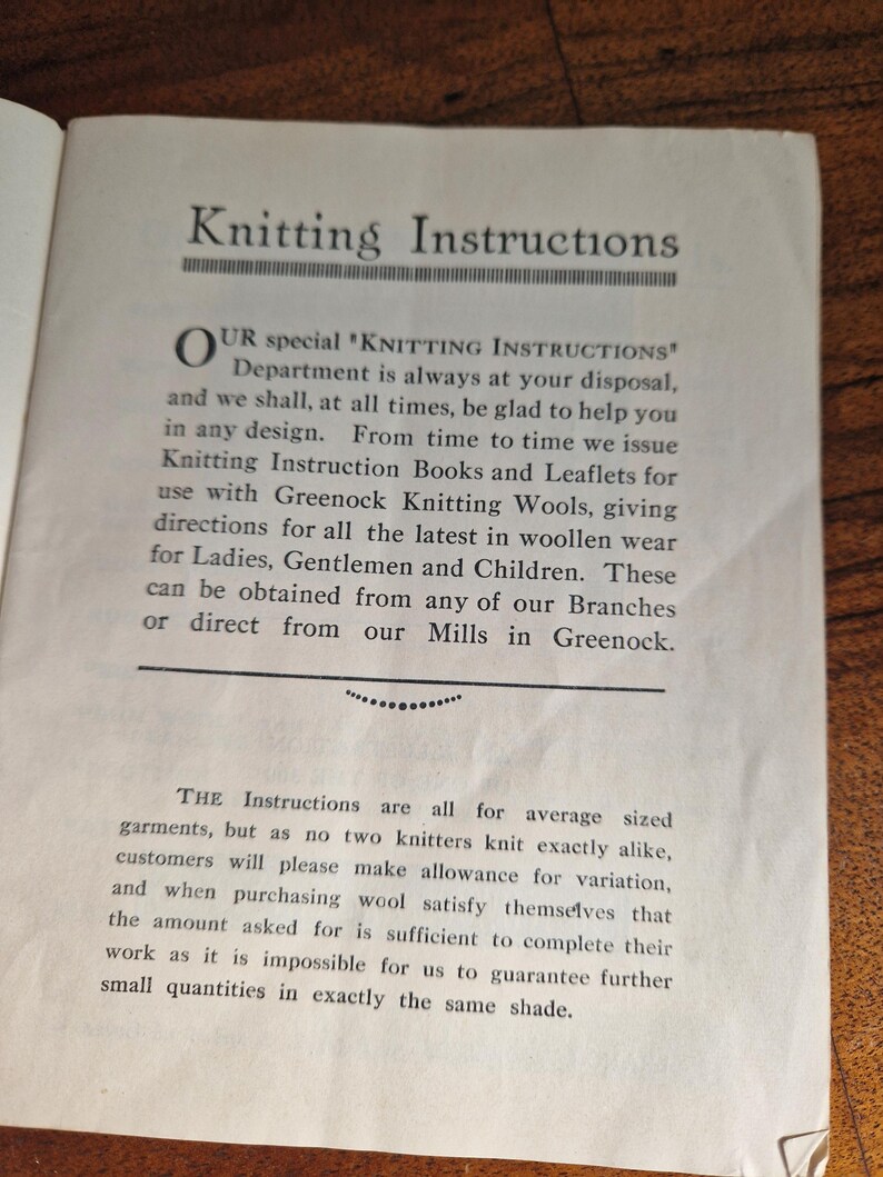 Vintage Pattern Book, Numerous Patterns and How To's, Knitting and ...