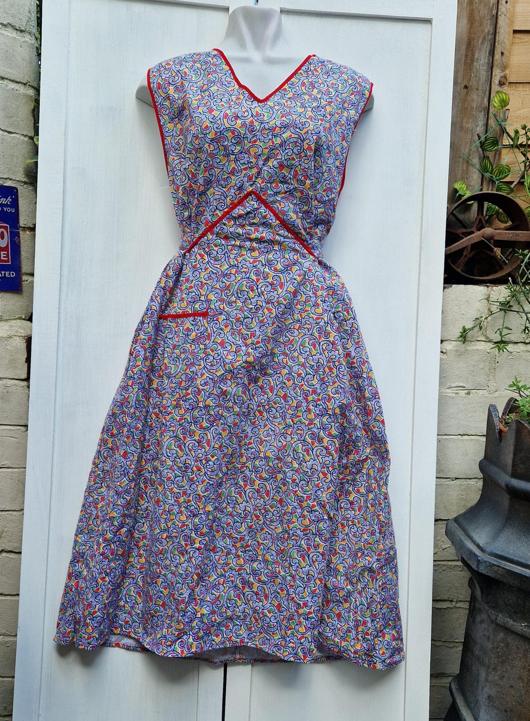 Vintage Apron Dress, John Hawkins & Ltd, 50s Full Apron Day Dress ...