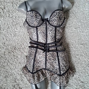 Vintage Lingerie, La Senza, Sheer, Animal Print, Leopard Pint, Cage ...