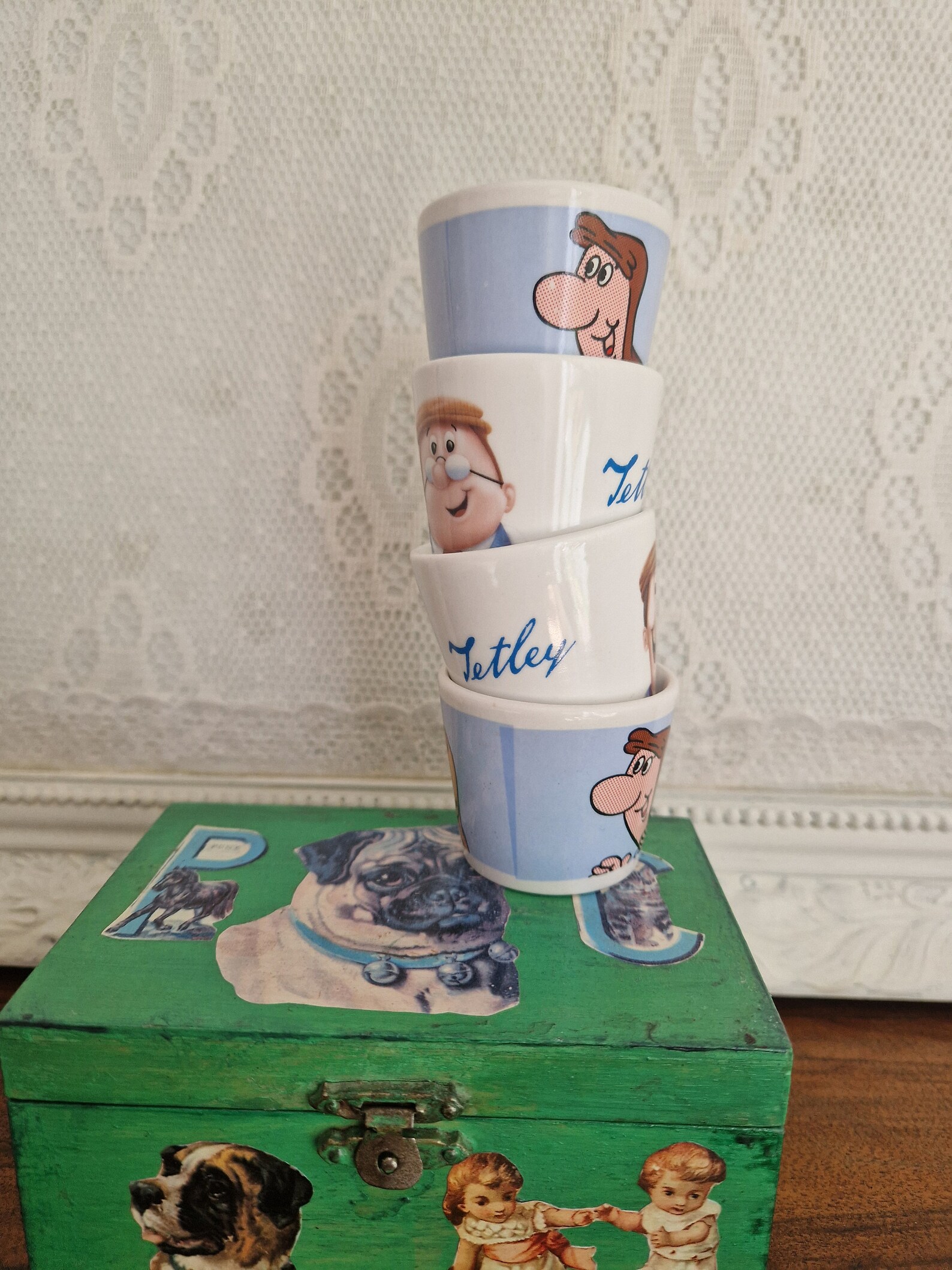 Tetley Tea Egg Cups Set of 4, Official Merchandise, Kimm & Miller UK ...