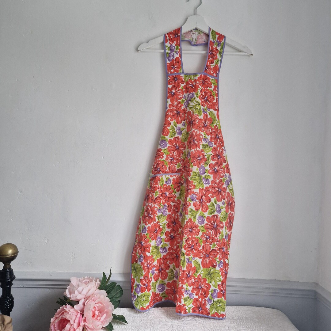Vintage Full Apron by Hawkins of Preston, 50s Apron Day Dress, Pinny ...