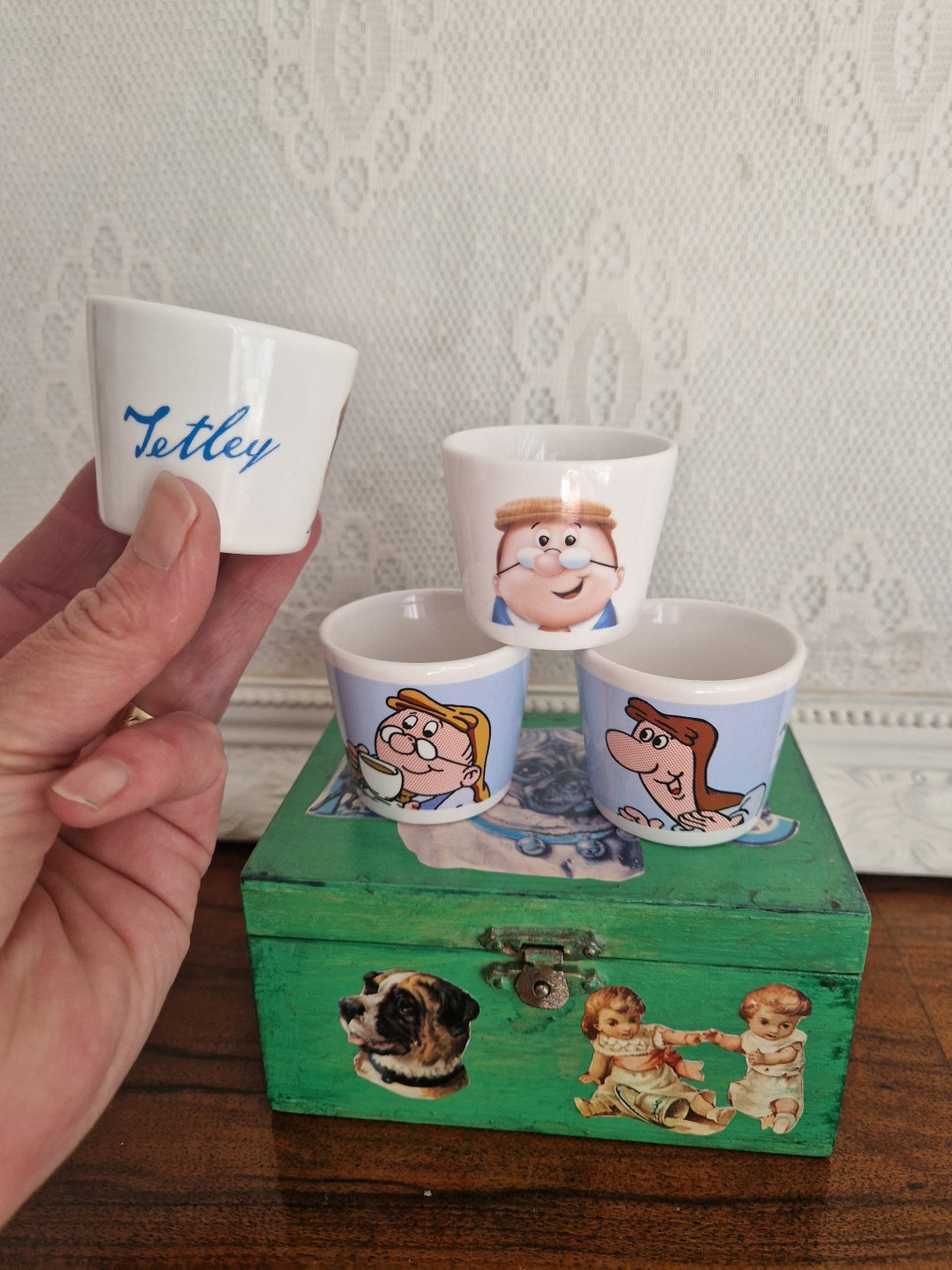 Tetley Tea Egg Cups Set of 4, Official Merchandise, Kimm & Miller UK ...