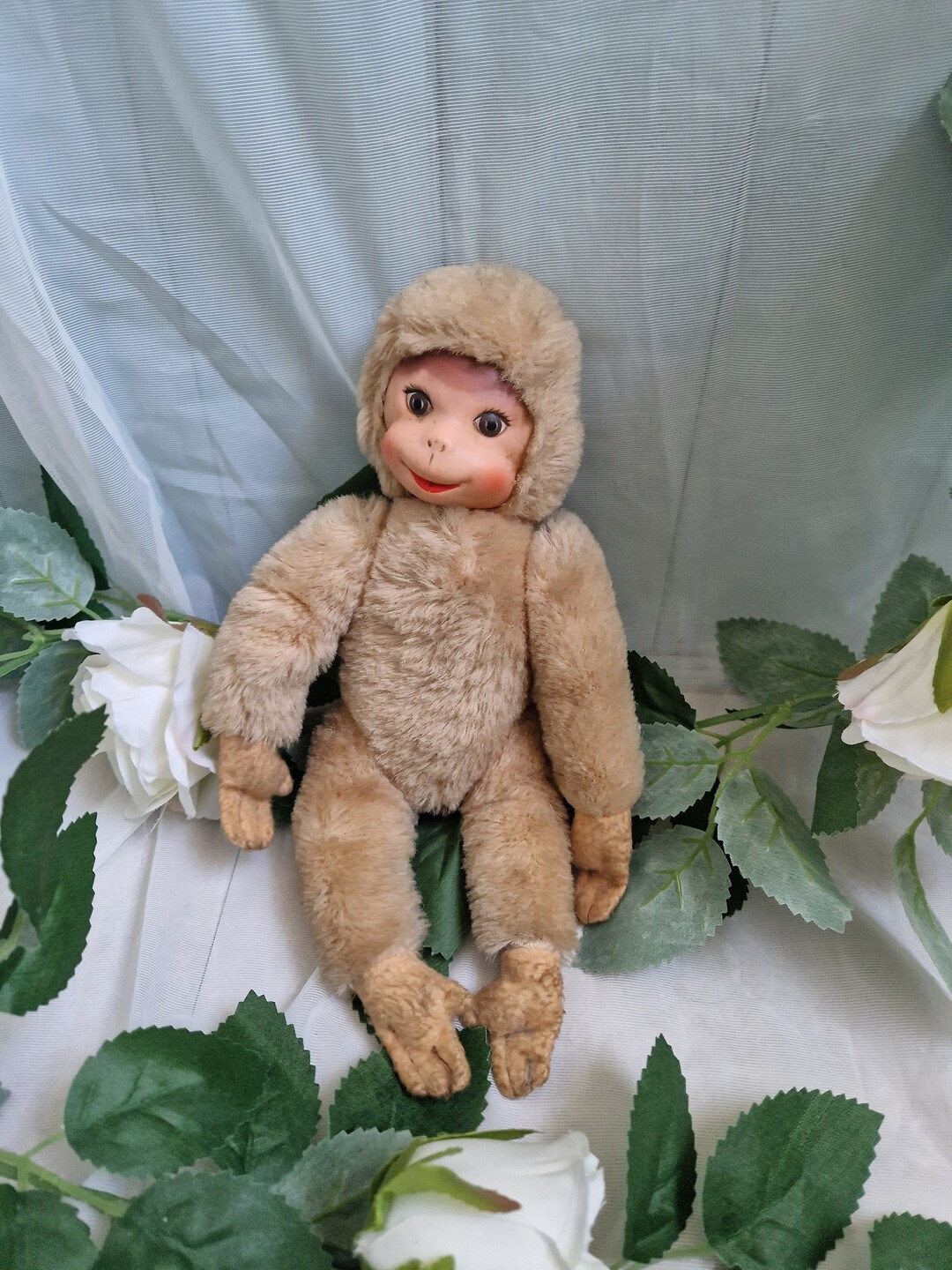 Schuco Monkey With Rubber Face and Felt Hands and Feet, Fully Jointed ...