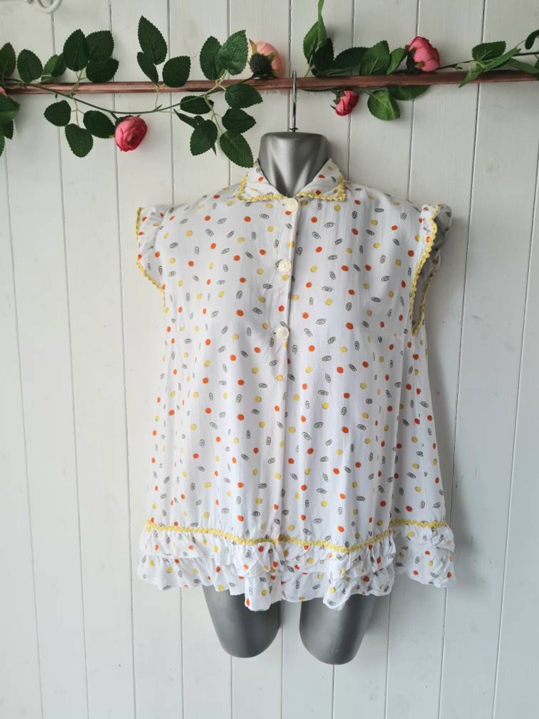 Solida Elegant Vintage 1950s Style Rockabilly Swing Top, Open Front ...