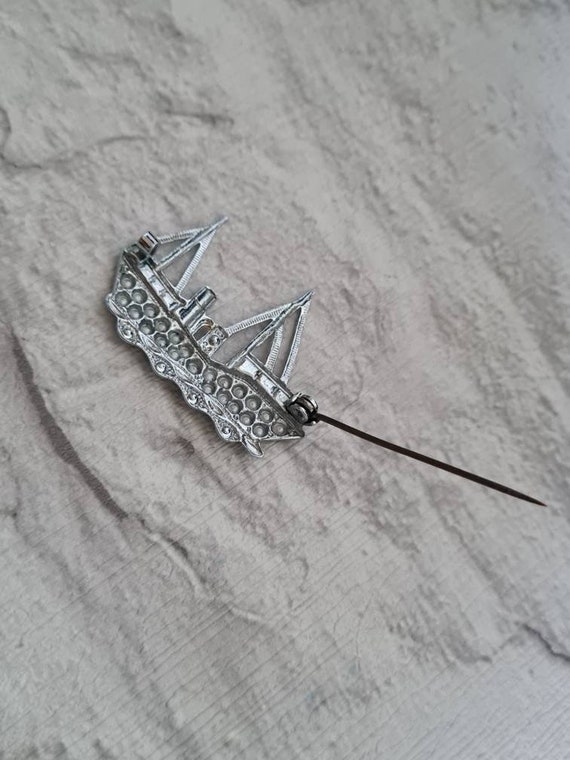 Vintage broach, boat, unusual broach, for restoration - Gem