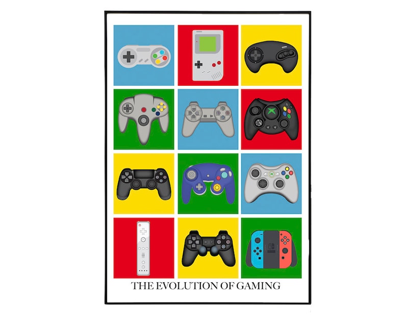 The Evolution of Gaming Print Gamer Gaming Nintendo | Etsy