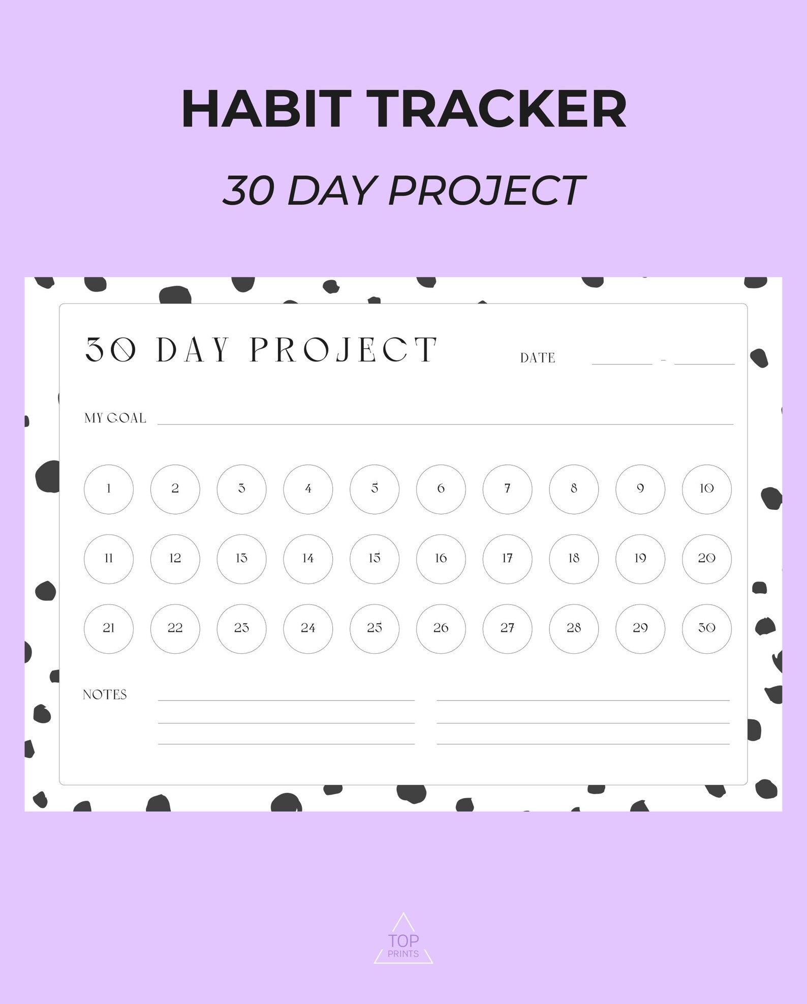 30 Day Habit Tracker Printable PDF Template - Etsy Canada