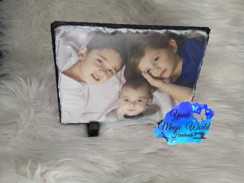 Slate With Photo Personalized Slate With Stand Slate Slab - Etsy