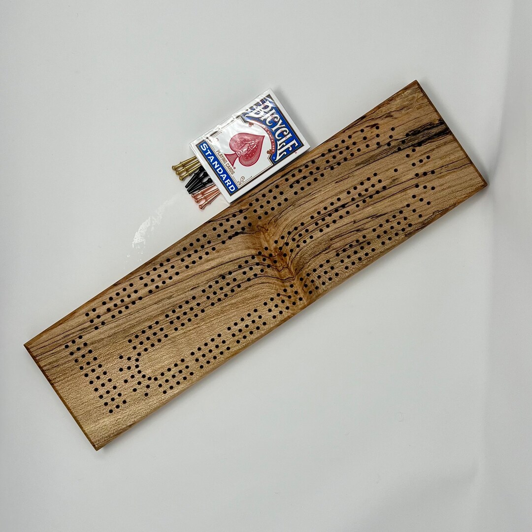 Handcrafted Three Player Cribbage Board Made With Spalted Maple With ...
