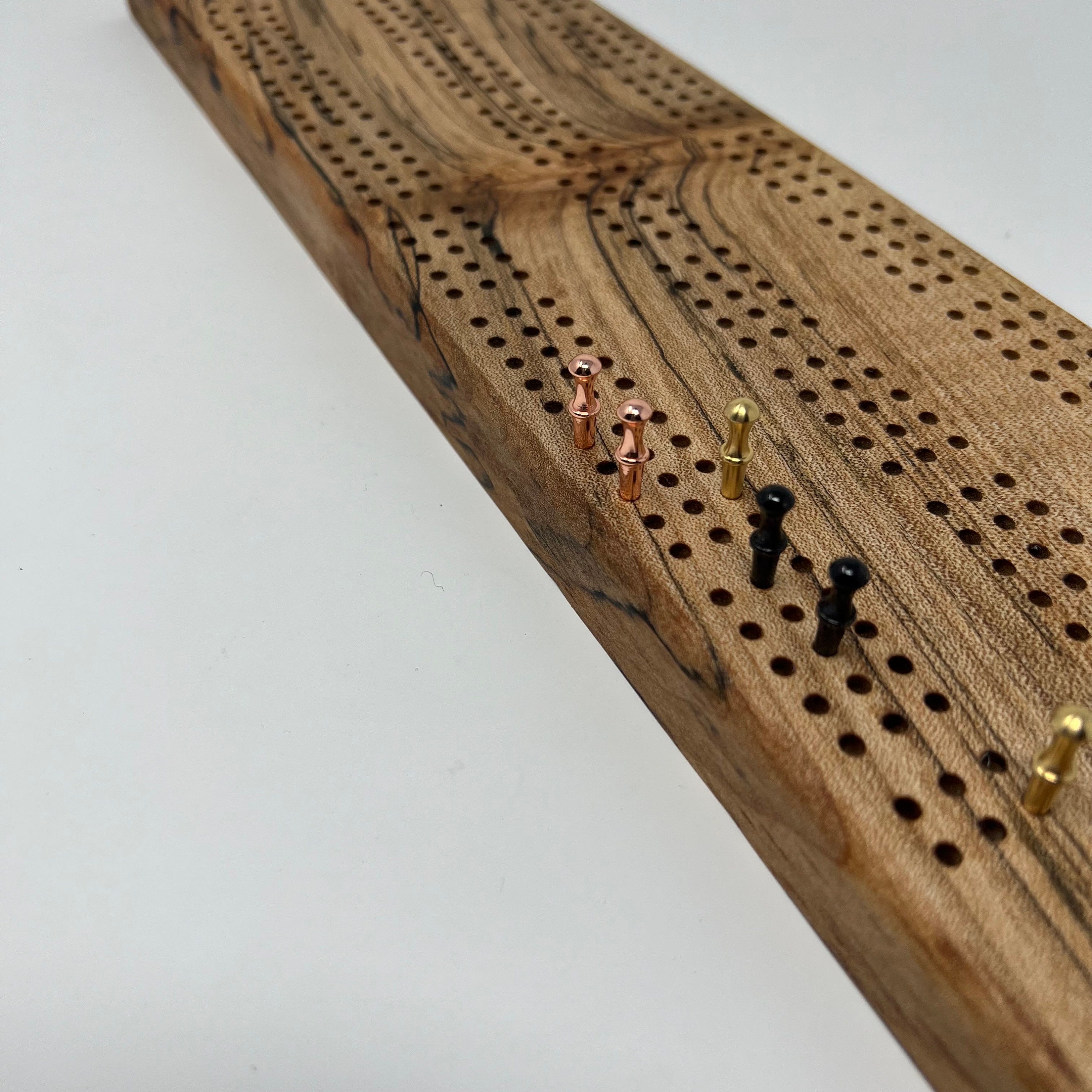Handcrafted Three Player Cribbage Board Made With Spalted Maple With ...