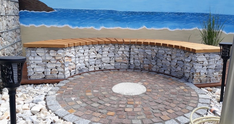Curved Gabion Bench - Etsy UK
