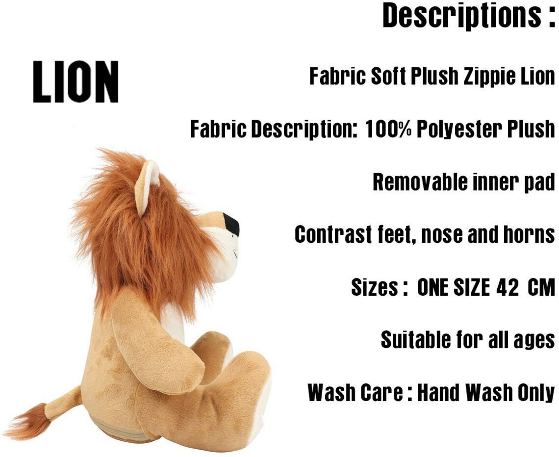 Personalised Teddy Bear With Your Own Text/image/message Lion - Etsy