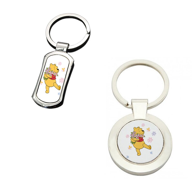 Winnie the Pooh Themed Rectangular/round Key Ring. | Etsy
