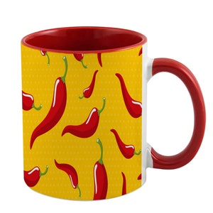 Red Chilli Pattern Coffee Tea Cocoa Soup Daily Use Mug Birthday Gift ...