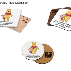 Winnie the Pooh and Piglet Friends Themed Coasters. - Etsy