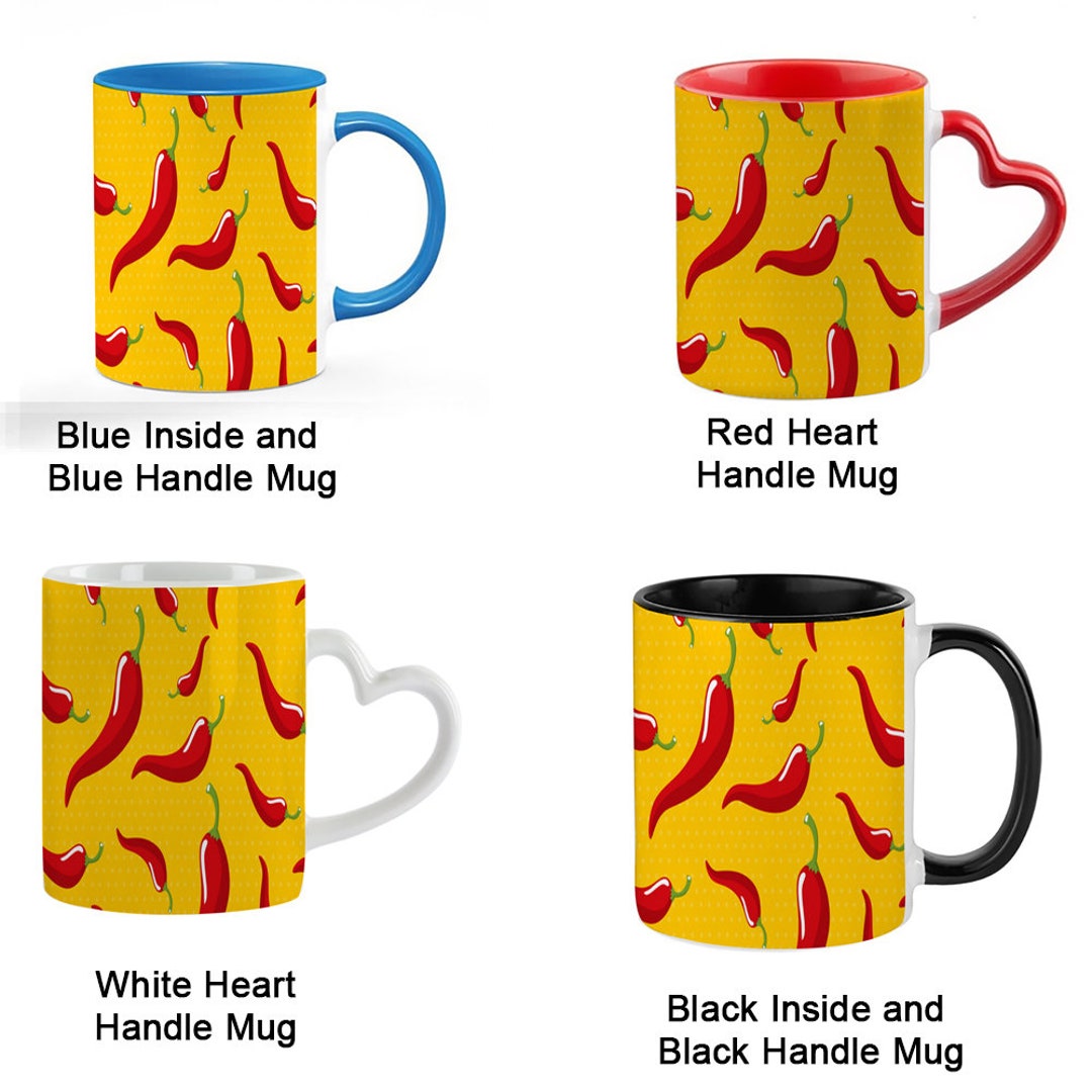Red Chilli Pattern Coffee Tea Cocoa Soup Daily Use Mug Birthday Gift ...